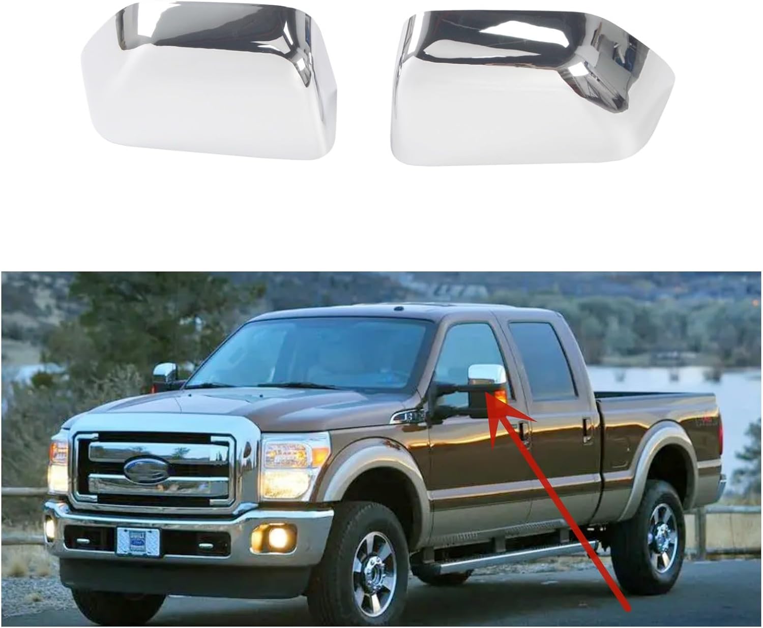 Amazon.com: AUCERAMIC Chrome Plated Top Half Mirror Covers Overlay Fit ...