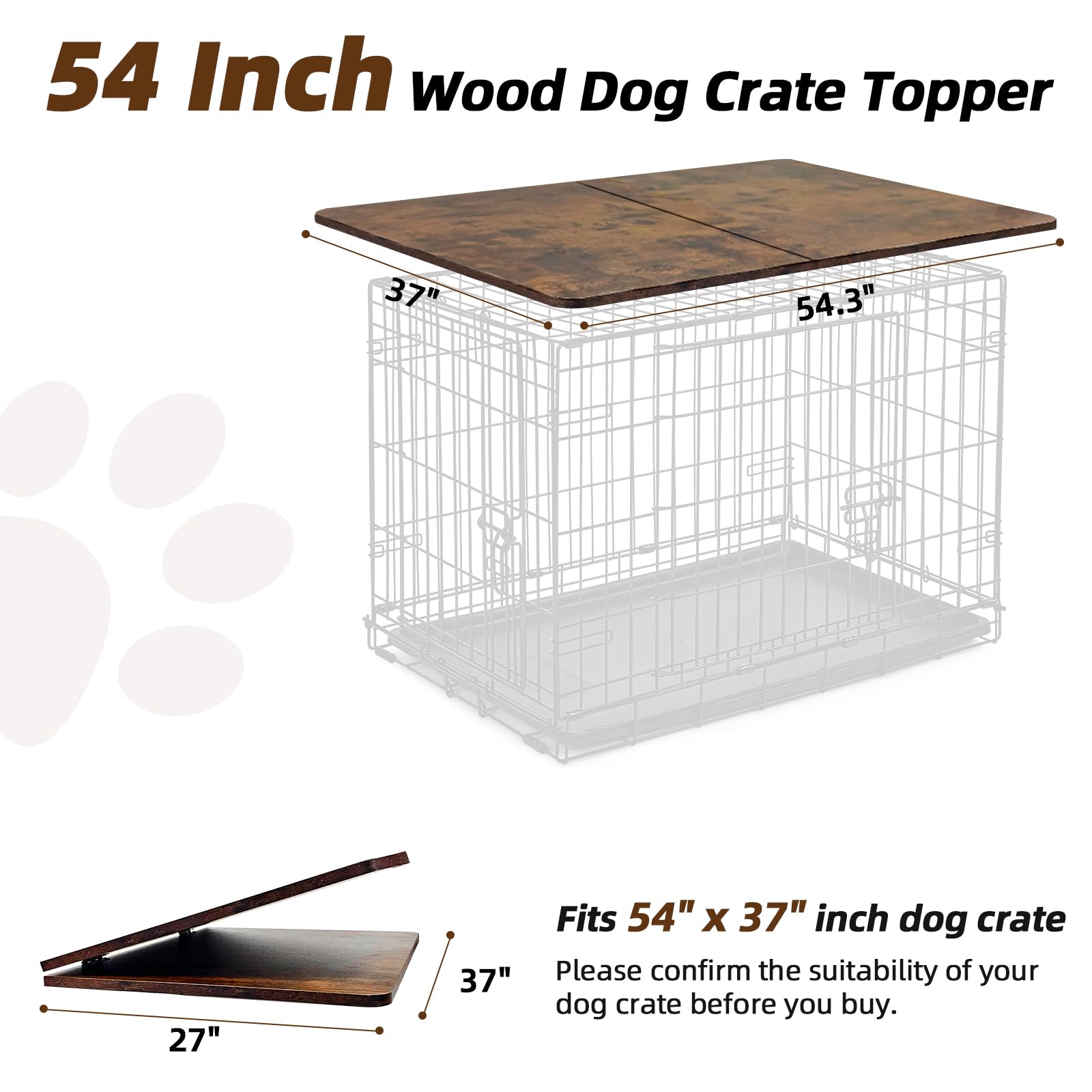 Snapklik.com : Hoyula Dog Crate Topper Wood Countertop For 54 Inch Dog ...