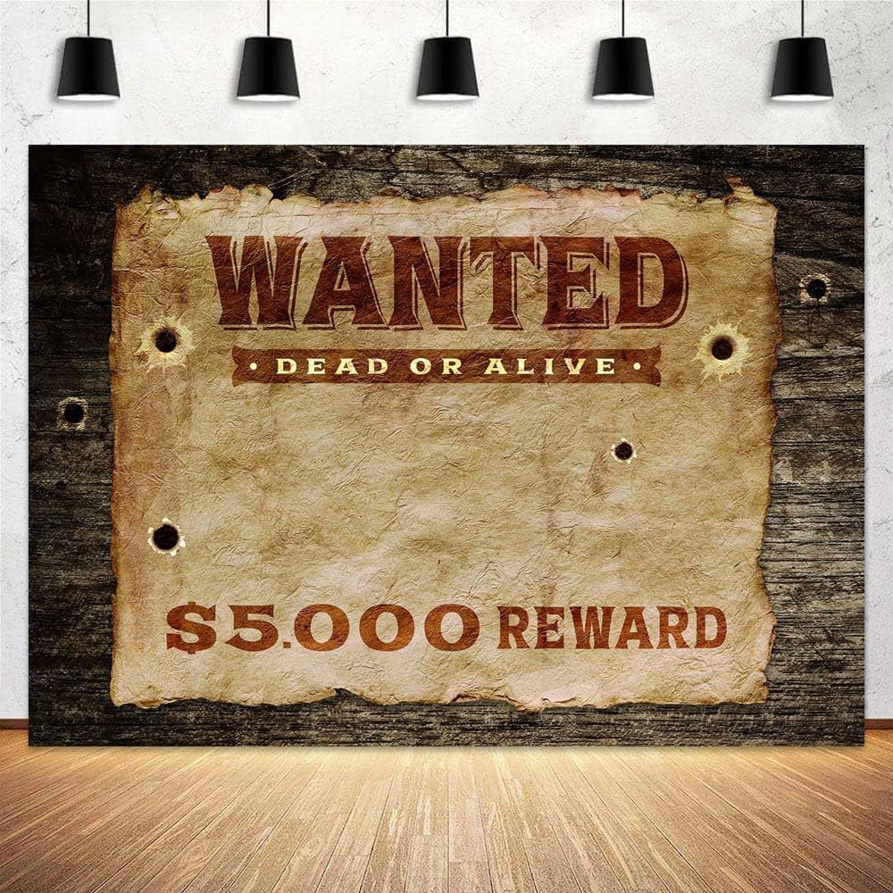Amazon.com : 10 x 8 ft Police Wanted Poster Backdrop Western Murder ...