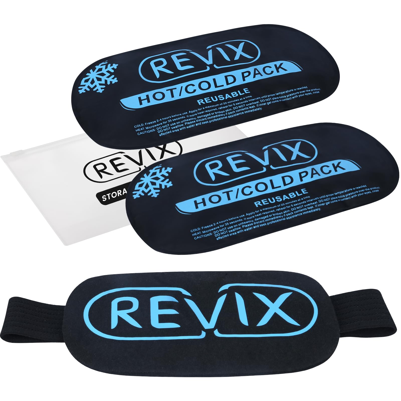 Snapklik.com : REVIX Gel Ice Packs For Injuries Reusable, 2 Pack Hot ...
