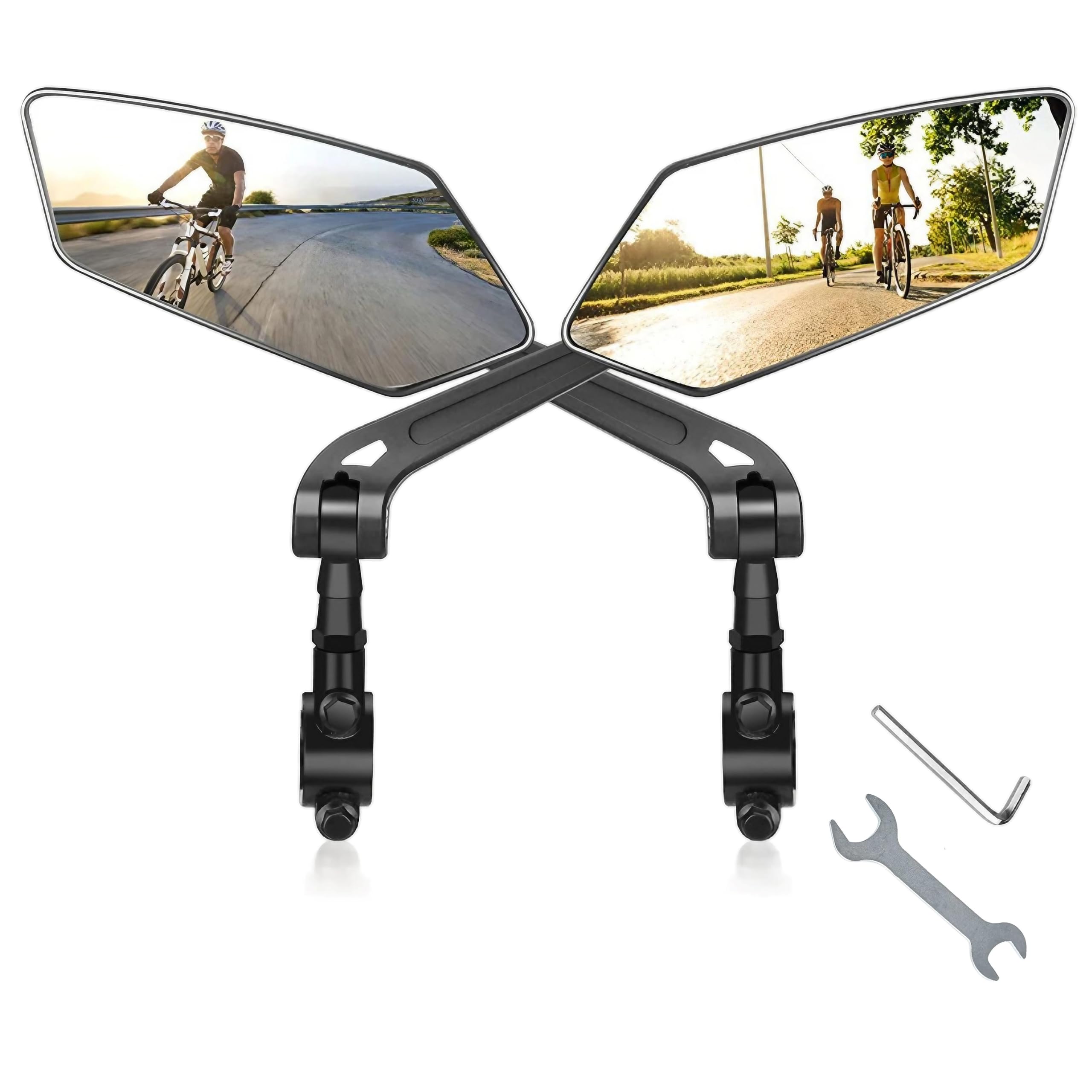 Amazon.co.jp: East Leaf 自転車 ミラー バックミラー バーエンドミラー 360度回転 サイクリング バイク 左右 2個 ...