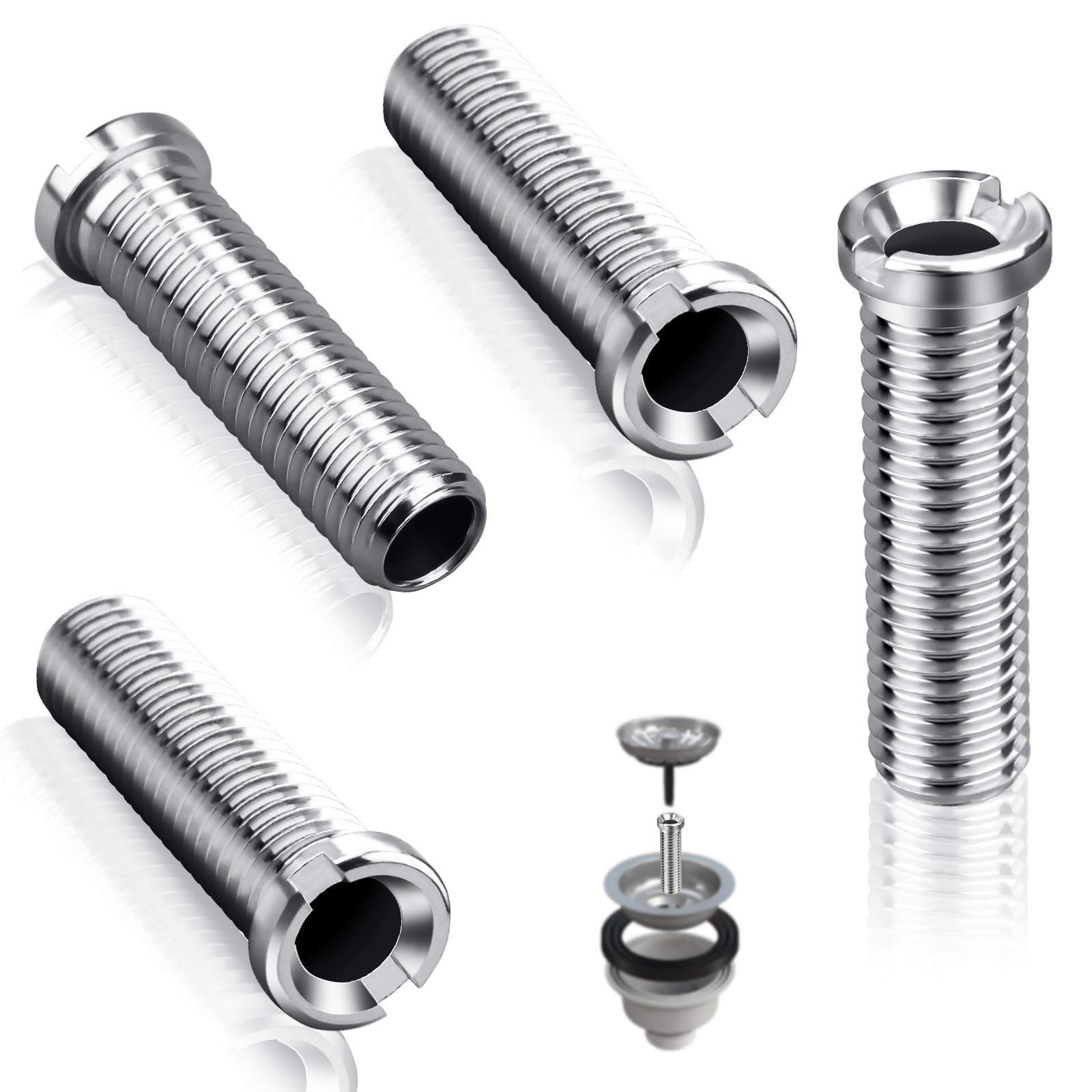 SWTYExt 4 Pieces Hollow Screw Sink 45mm Hollow Screw Stainless Steel ...