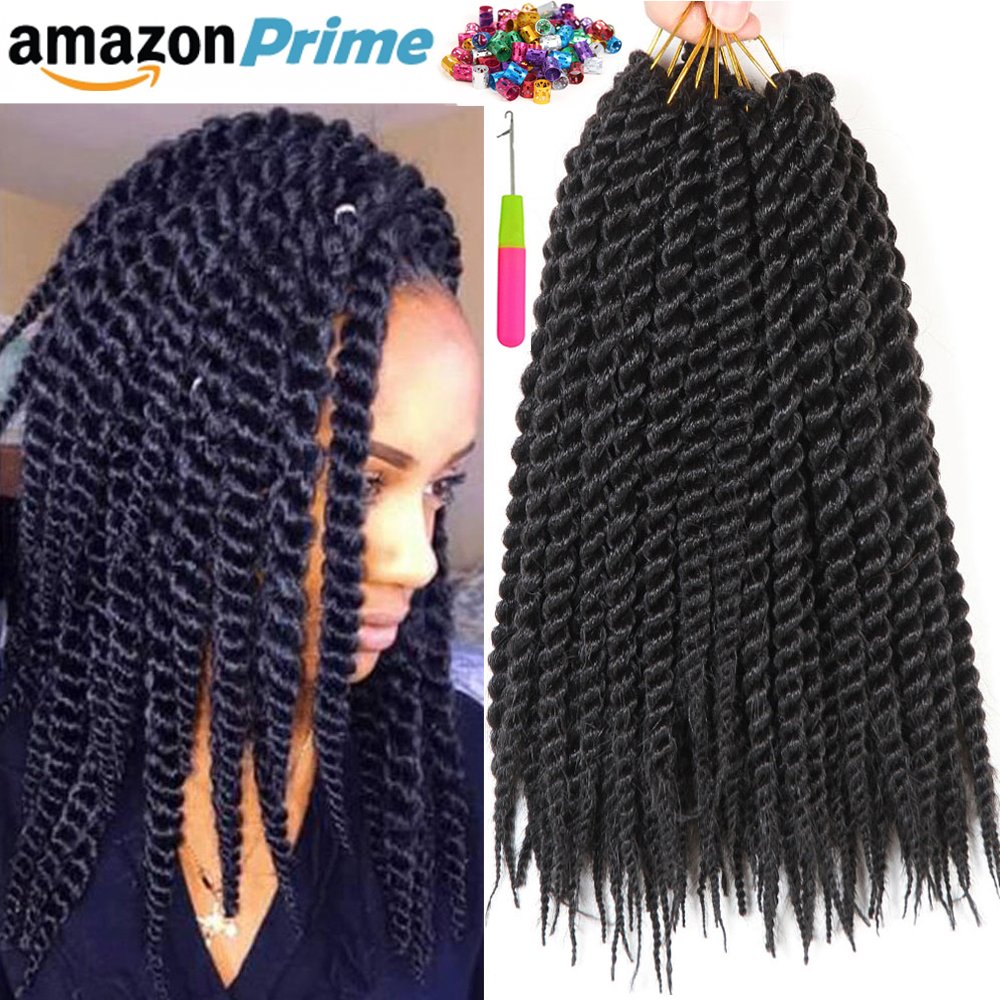 Amazon.com : 6 Packs 1cm 12 roots/pack 14" havana mambo twist crochet ...