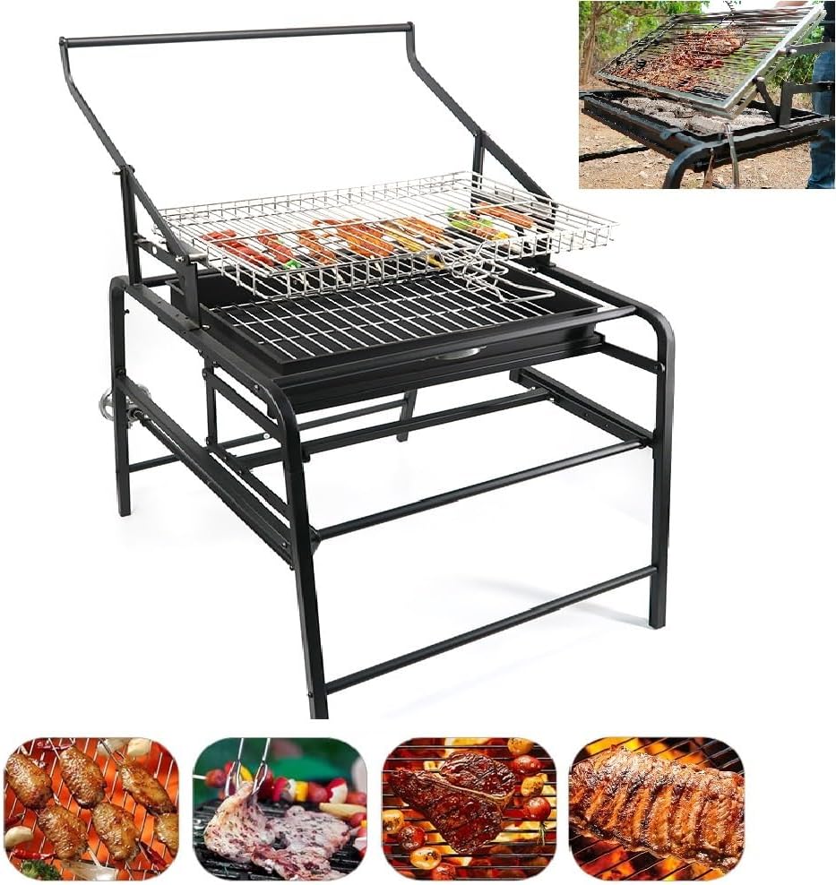 Amazon.com: 360 degrees Rotating Charcoal Grills, Stainless Steel BBQ Grill Portable Outdoor ...