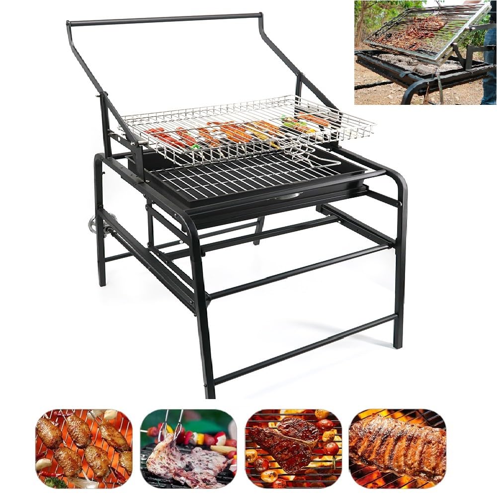 Amazon.com: 360 degrees Rotating Charcoal Grills, Stainless Steel BBQ ...