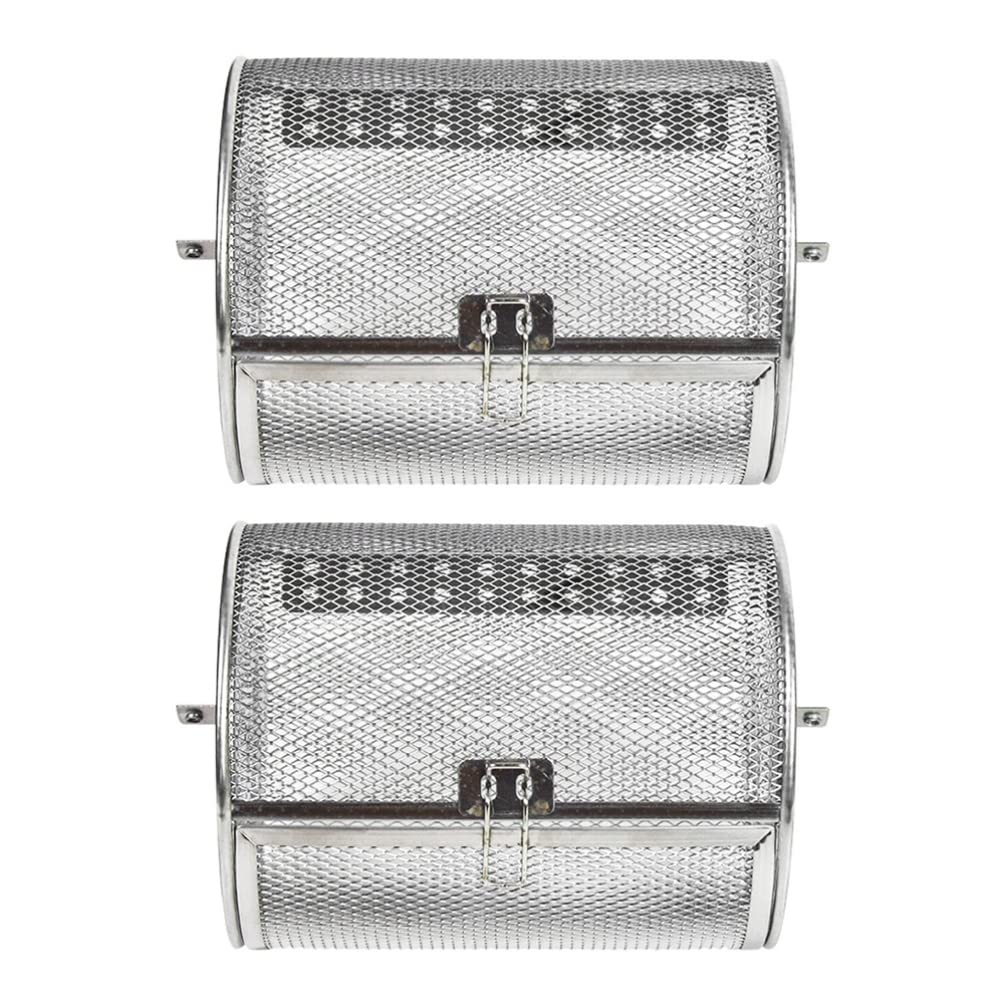 Amazon.com: Hemoton 2pcs Stainless Steel Rotary Grill Oven Baking Cage ...