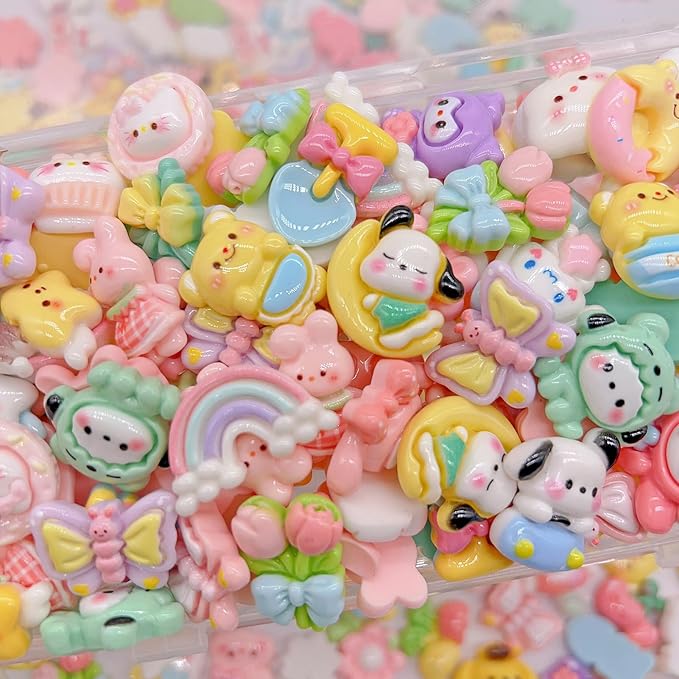 Amazon.com: FULUSODO 60pcs Slime Charms Cute Set, Bulk Mixed Resin ...