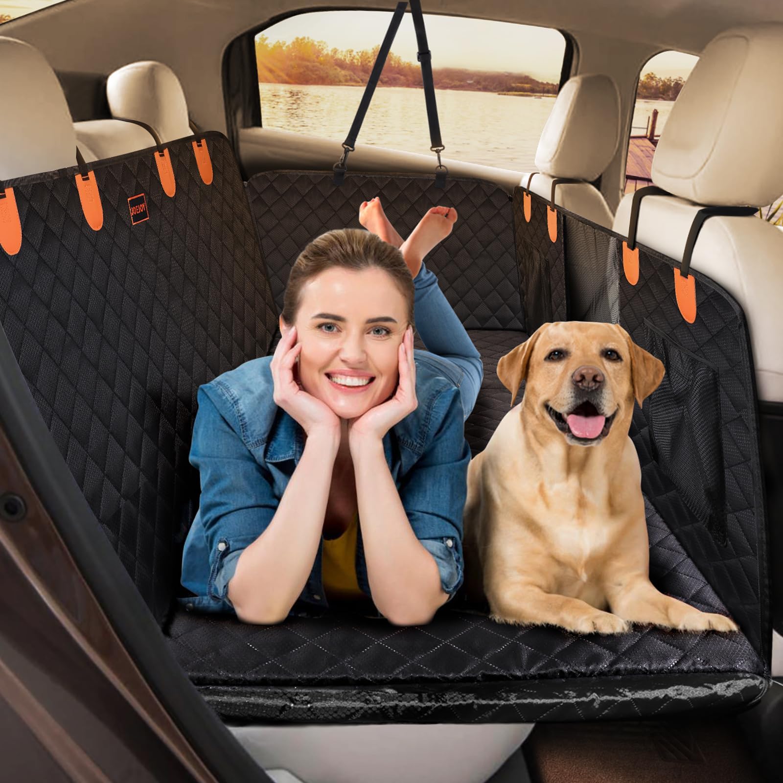 JOEJOY Back Seat Extender for Dogs - Dog Car Seat Cover for Dogs ...