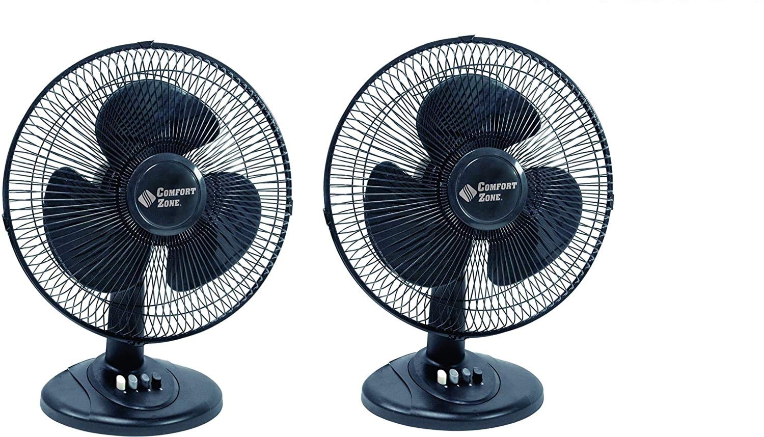 Amazon.com: Oscillating Table Fan | Portable, 3 Speed, Black Fan : Home ...
