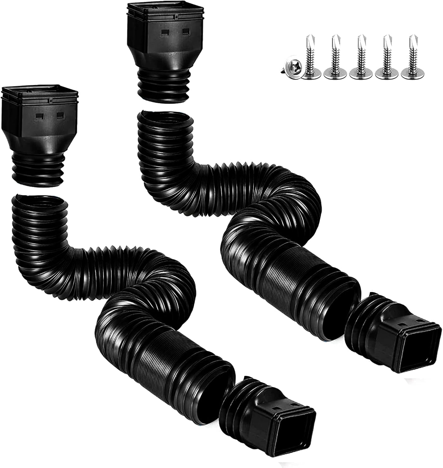 Amazon.com : Owfeel 2 Pack Rain Gutter Downspout Extensions Flexible ...