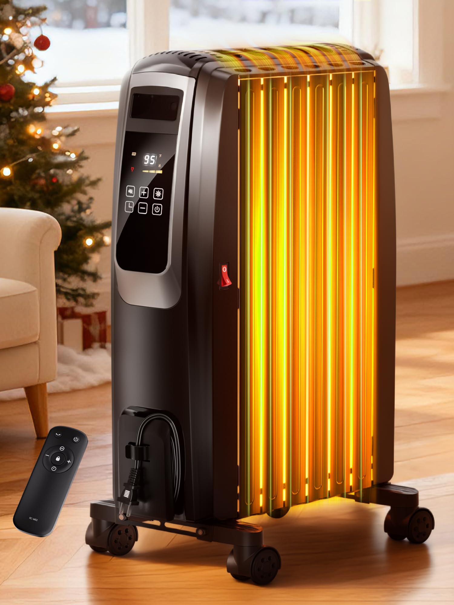 De'Longhi Dragon Digital Oil Filled Radiator Heater, 1500W Electric ...