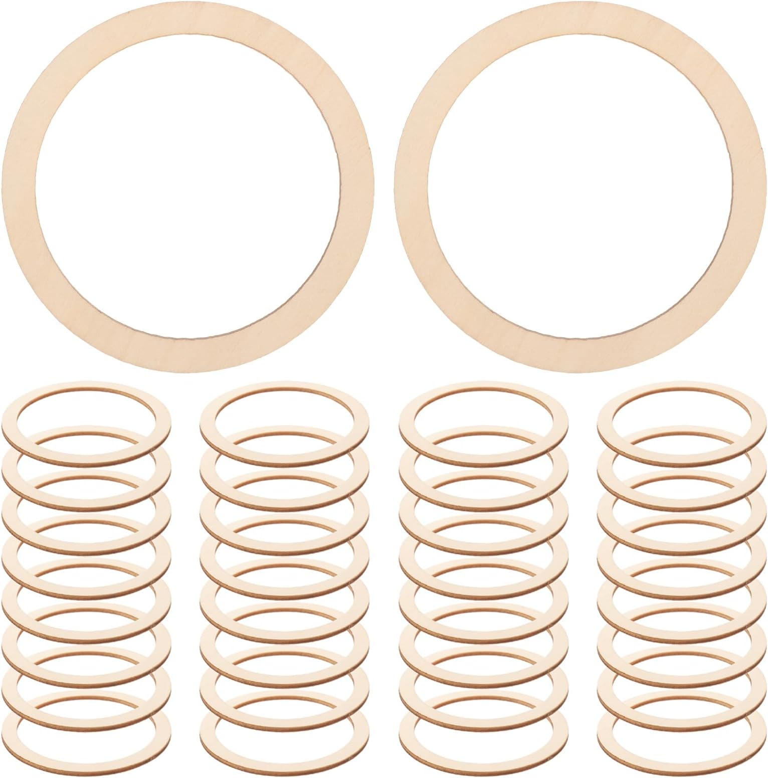 Amazon.com: 100 Pieces 6cm Wooden Cylinder Blocks Craft Wooden Hoop ...