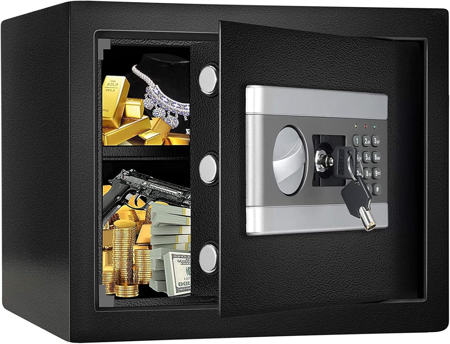 28L Fireproof Wall Safe BITOWAT Safe Box for Home with Three Bolt ...