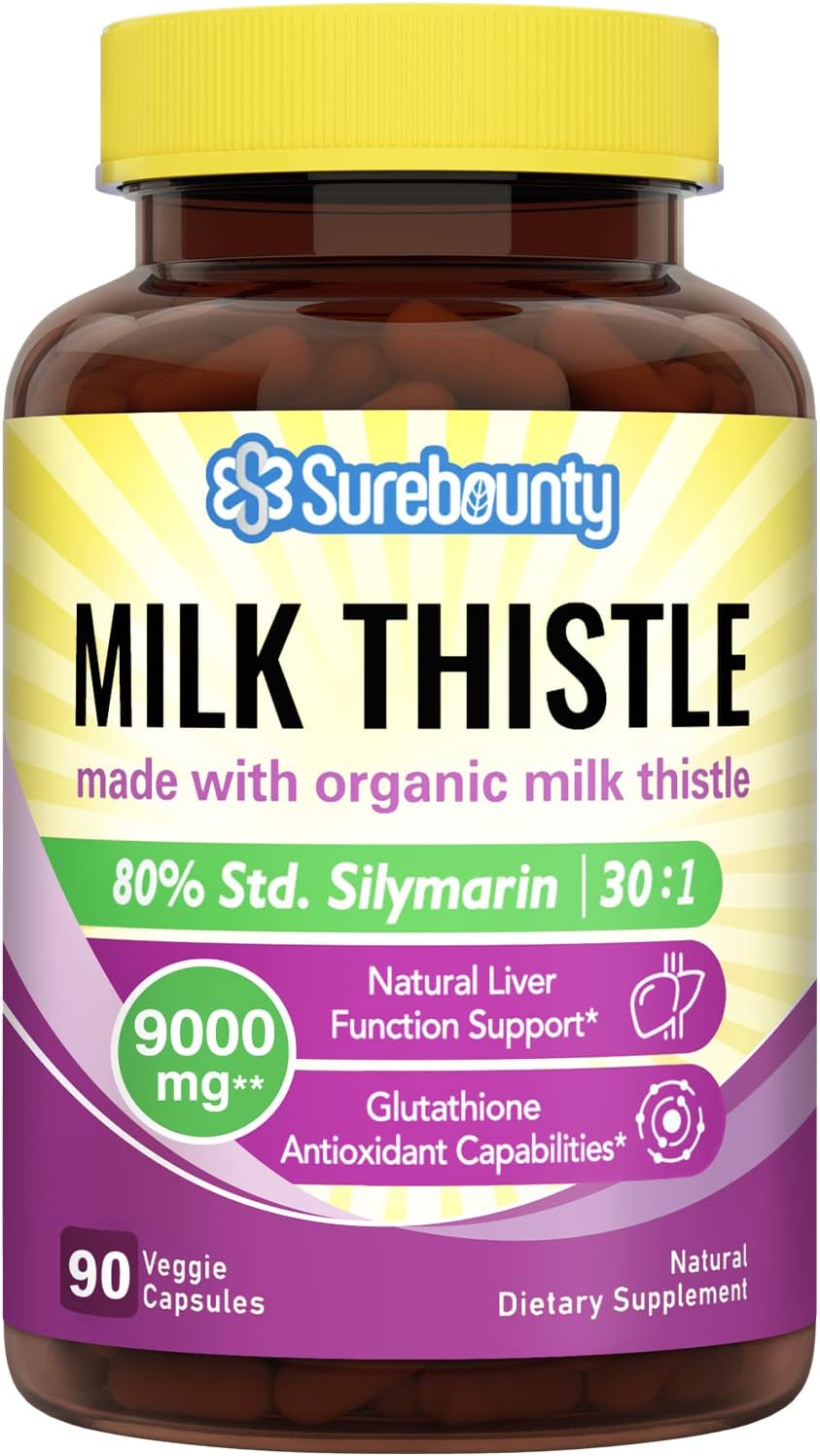Amazon.com: aSquared Nutrition Milk Thistle Supplement 1000mg-200 ...