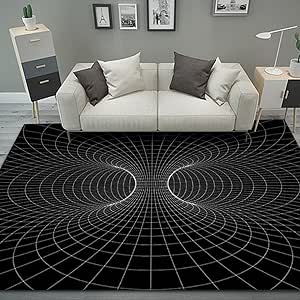 3D Optical Illusion Rectangle Area Rug, 170x120cm Carpet 3D Vortex ...