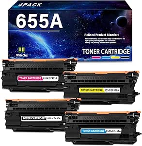 Amazon.com: 655A Toner Cartridge (with Chip) , CF451A CF452A CF450A ...