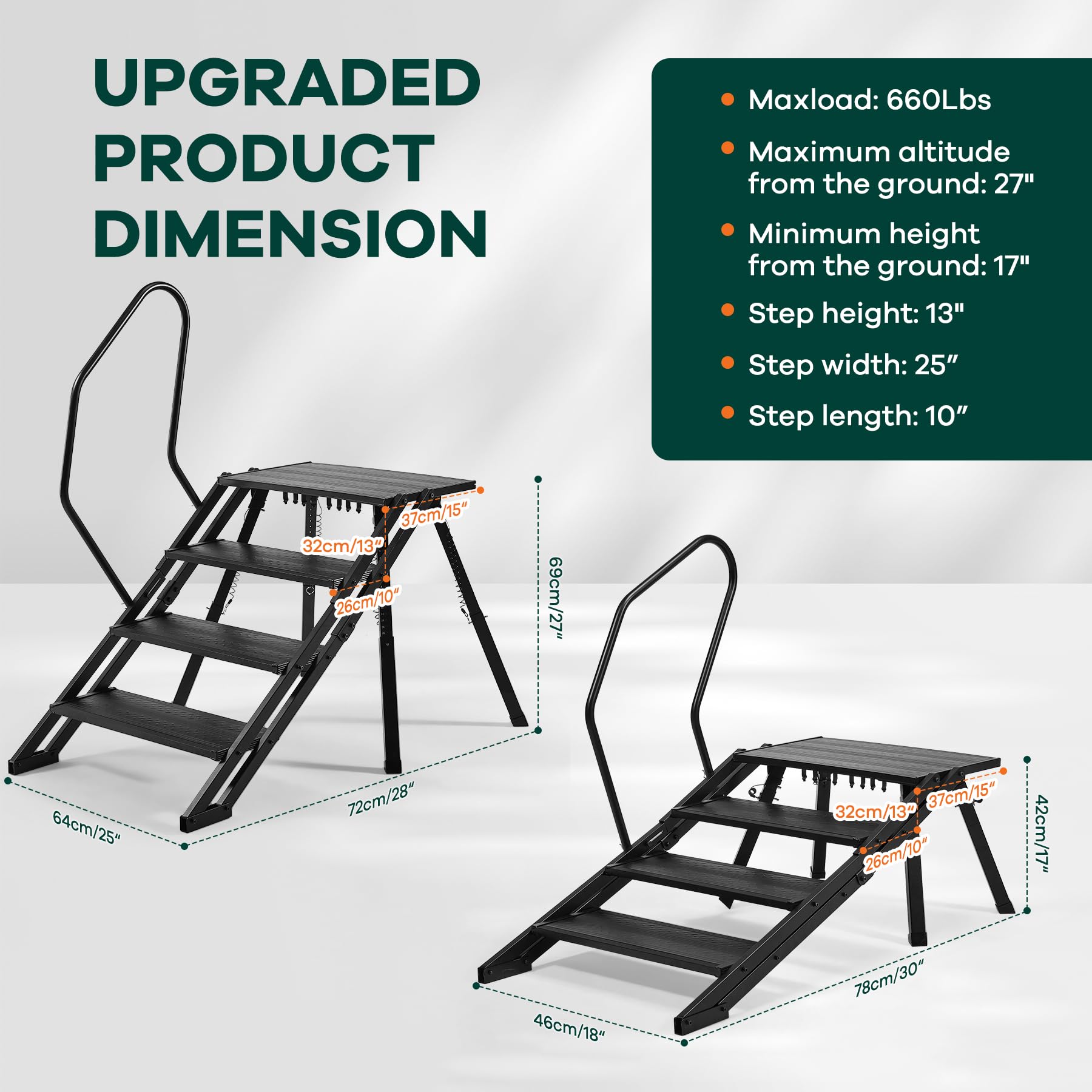 Mobile Home Aluminum Steps With Handrail Portable Rv 3 Steps Handrail