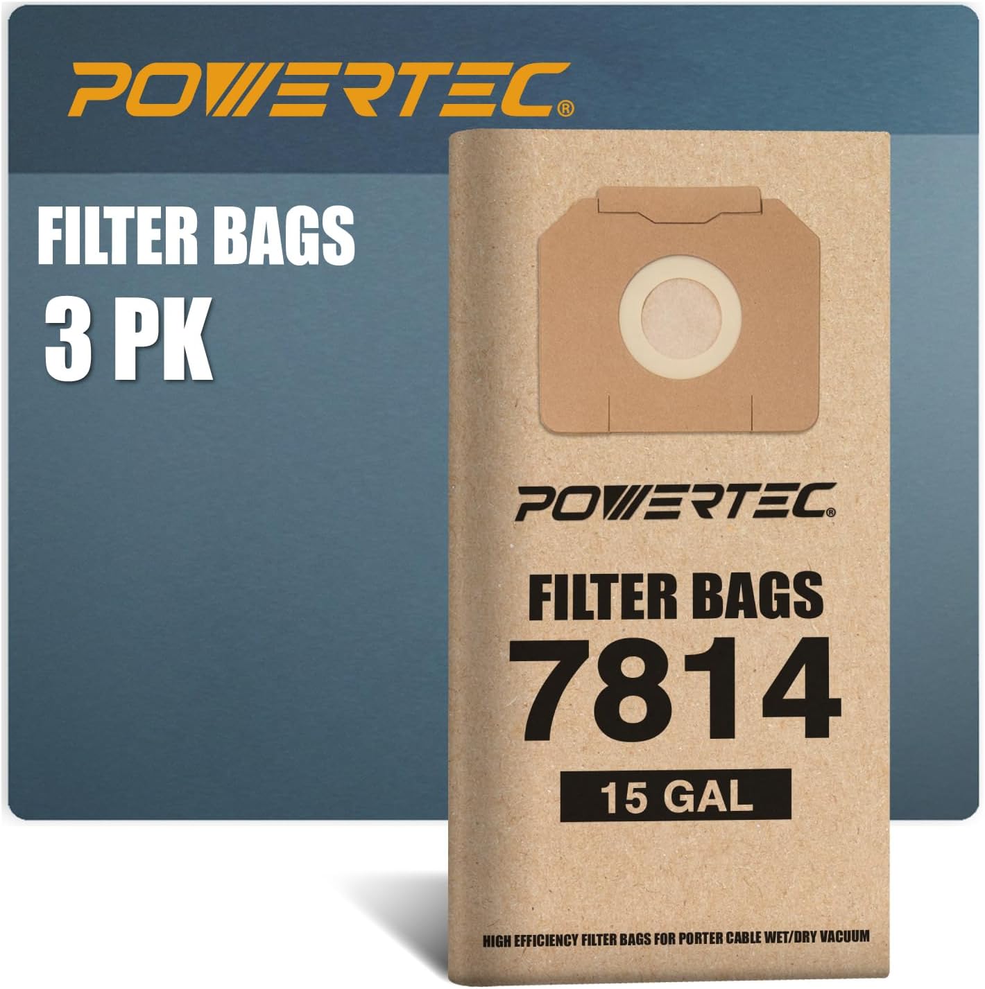 PORTER CABLE 78141 Vacuum Filter Bags For Model 7814 2-Ply 15 Gallon (3 ...