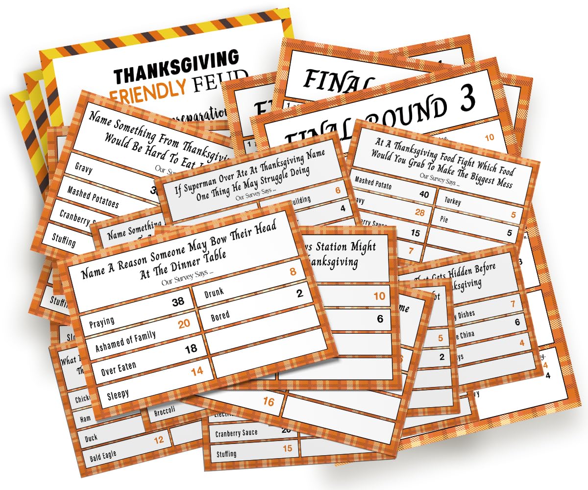 Amazon.com: Thanksgiving Friendly Feud Game, Family Feud Game, Family ...
