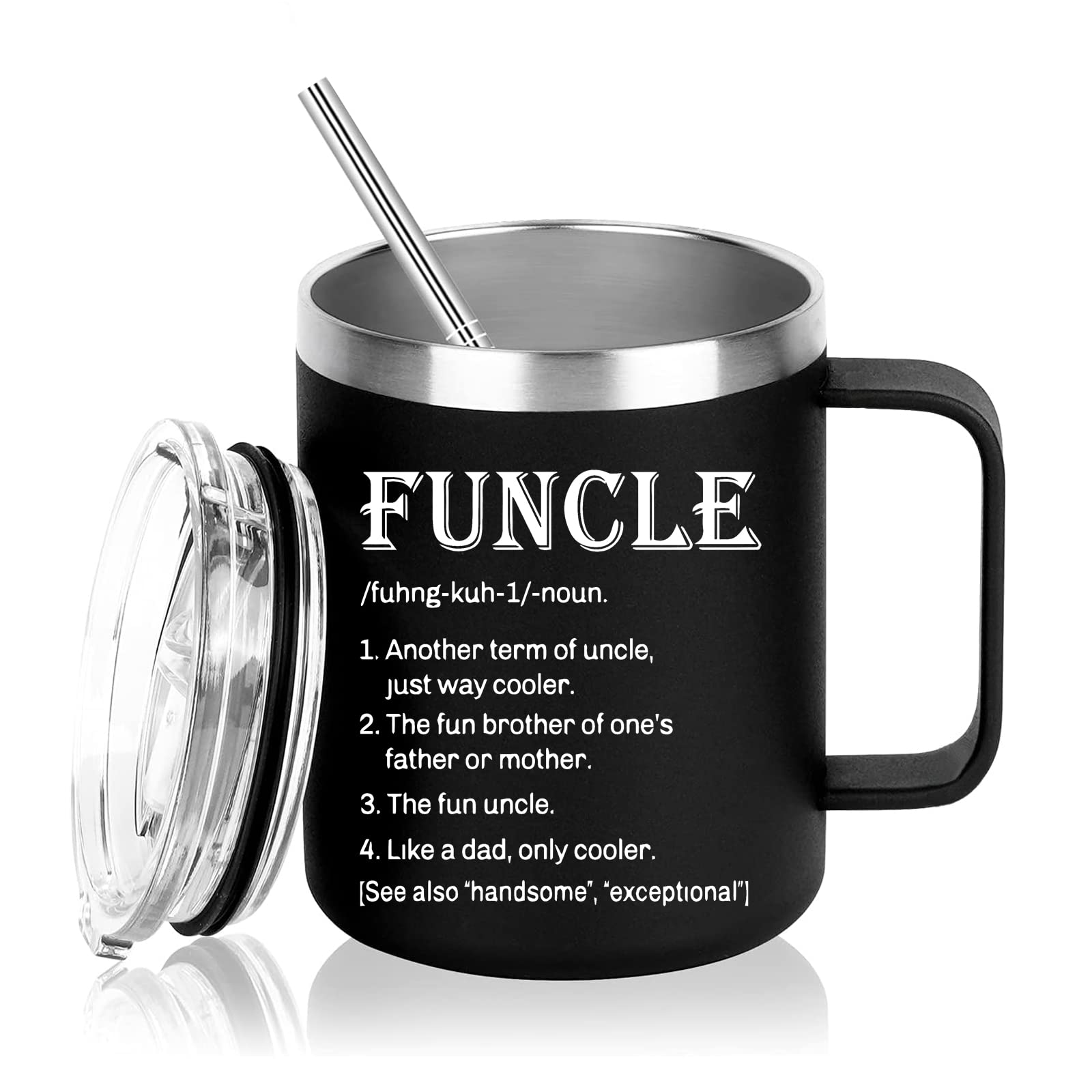 Amazon.com: Aletege Funcle Stainless Steel Coffee Mug with Handle ...