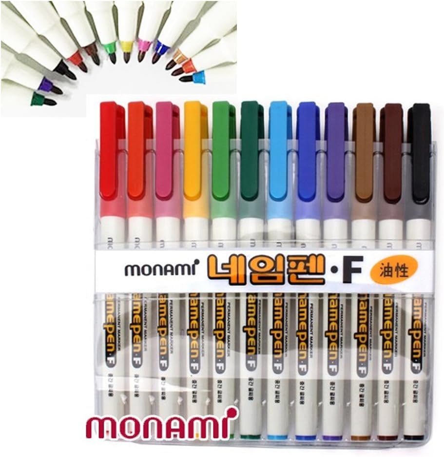 Amazon.com : MONAMI Name Pen 12 Colors Permanent Marker Pen : Office ...
