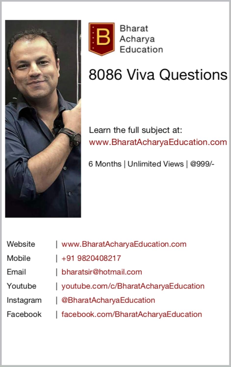 Amazon.com: 8086 Microprocessor | Viva Questions | Bharat Acharya ...
