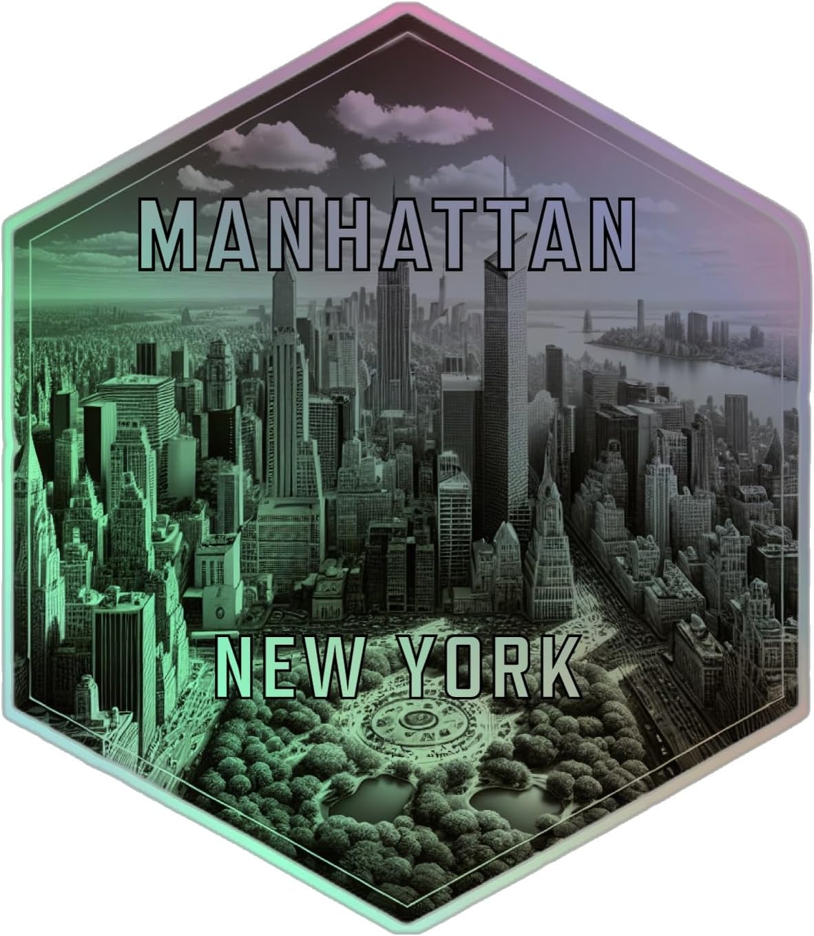 Amazon.com - Manhattan New York Holographic Souvenir Vinyl Decal ...