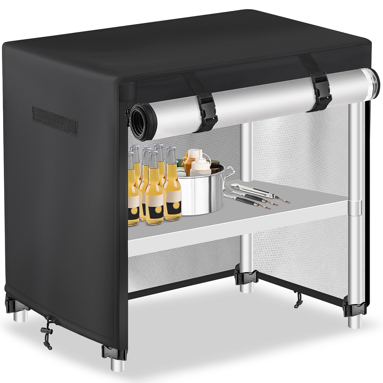 Amazon.com : Outdoor Prep Table Cover with Split Zipper - Waterproof ...