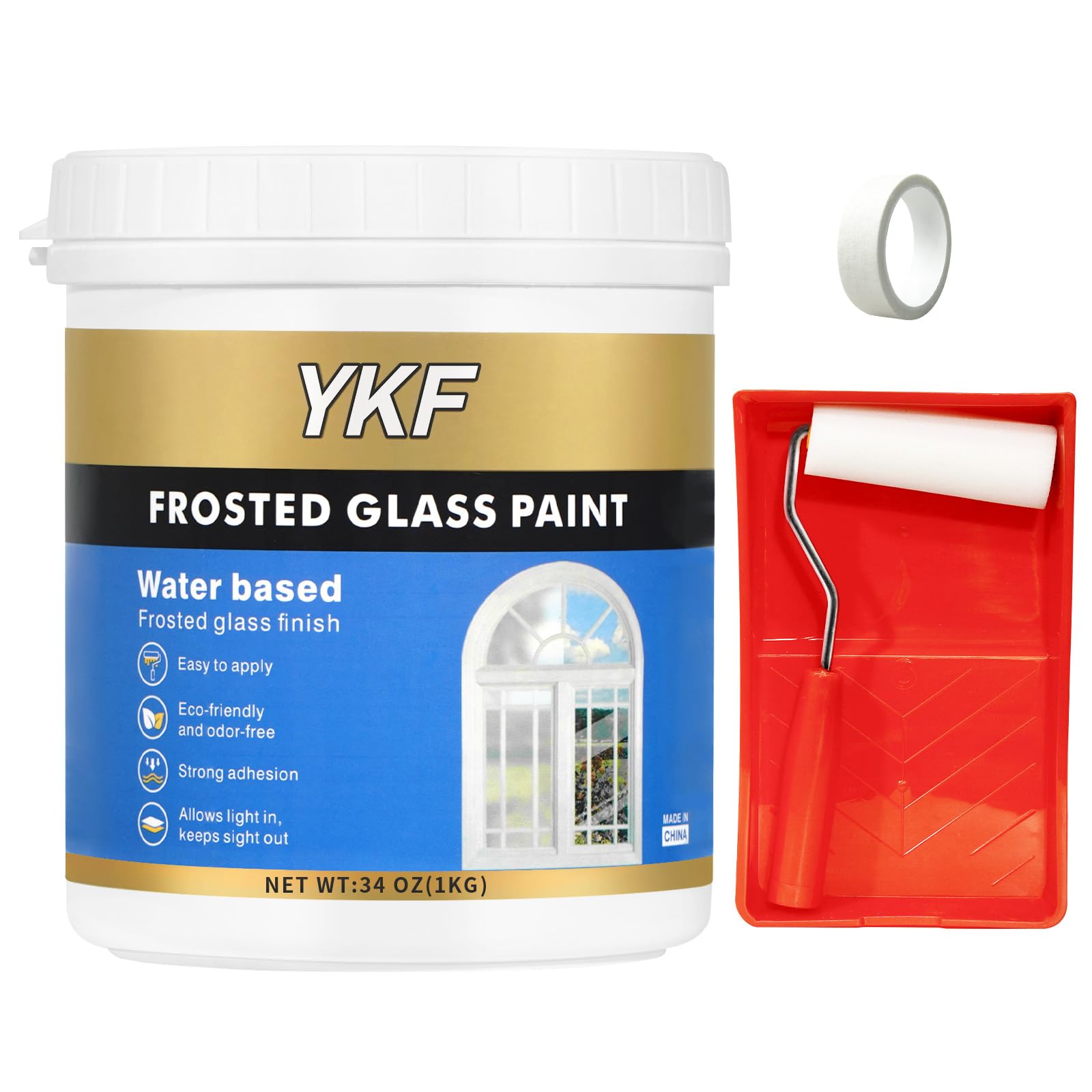 YKF Frosted Glass Paint, 34Oz Water-based Privacy Window Film, Glass ...