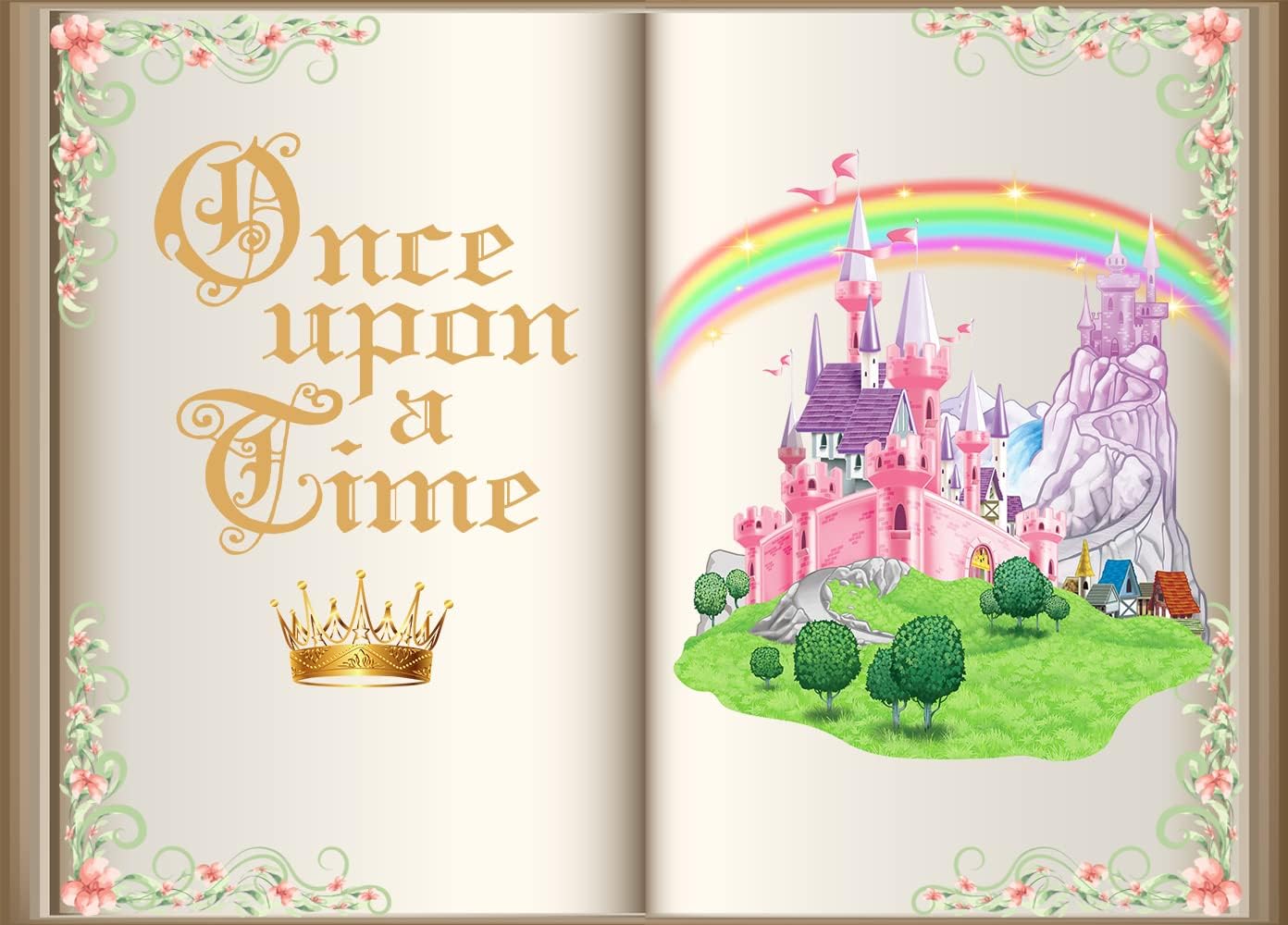 Fairy Tale Books Backdrop Once Upon a Time 7x5ft Princess Story Book ...