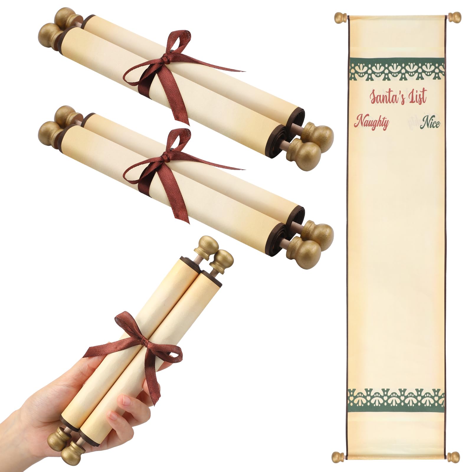 Amazon.com: Epakh 2 Pack Blank Paper Scroll Christmas Santa's List of ...