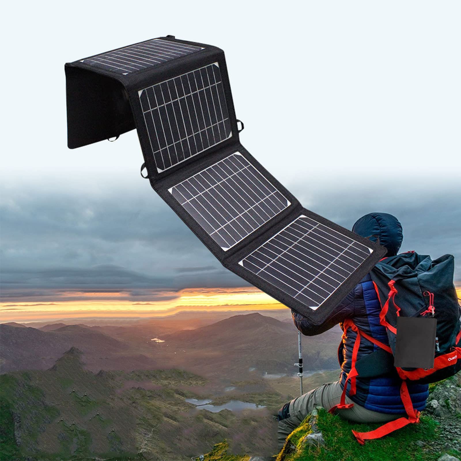Monocrystalline Solar Folding Pack 14w Photovoltaic Cell Usb 5v 2a ...