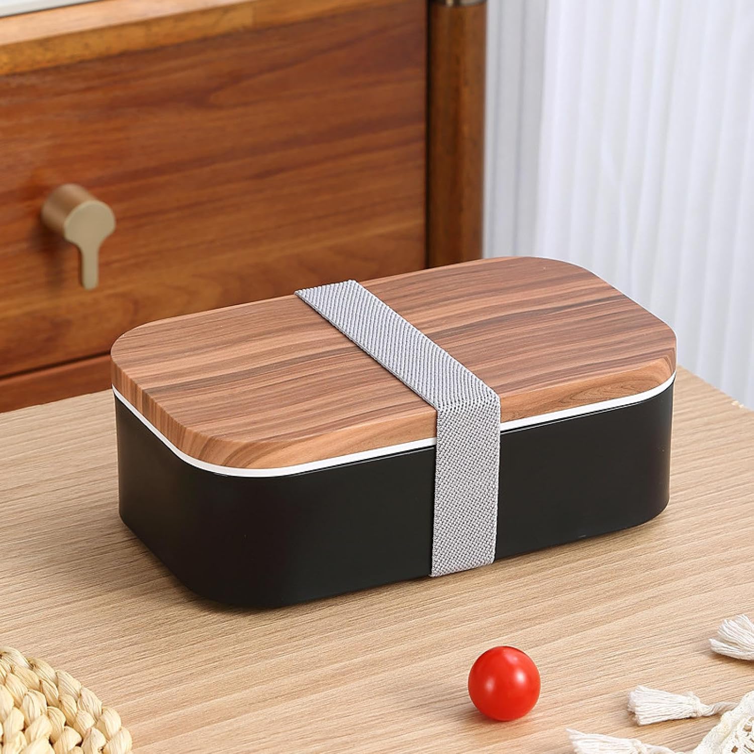 Amazon.com - Wood Grain Double Plastic Lunch Box Microwave Lunch Box ...