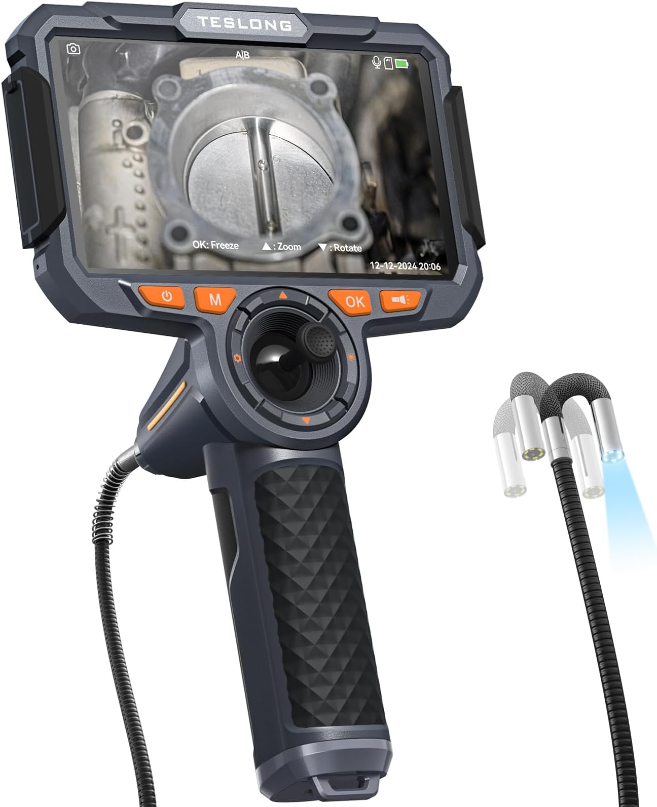 Teslong 360 Articulating Borescope with Lights. 6'' Monitor Mechanics ...