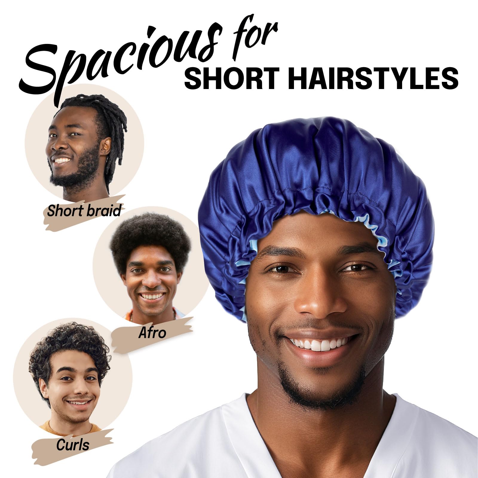Snapklik.com : Fittia Mens Satin Bonnet For Short Hair