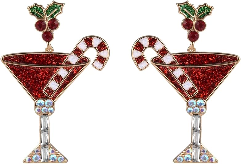 Amazon.com: Hallmark Candy Cane Martini Earrings: Clothing, Shoes & Jewelry