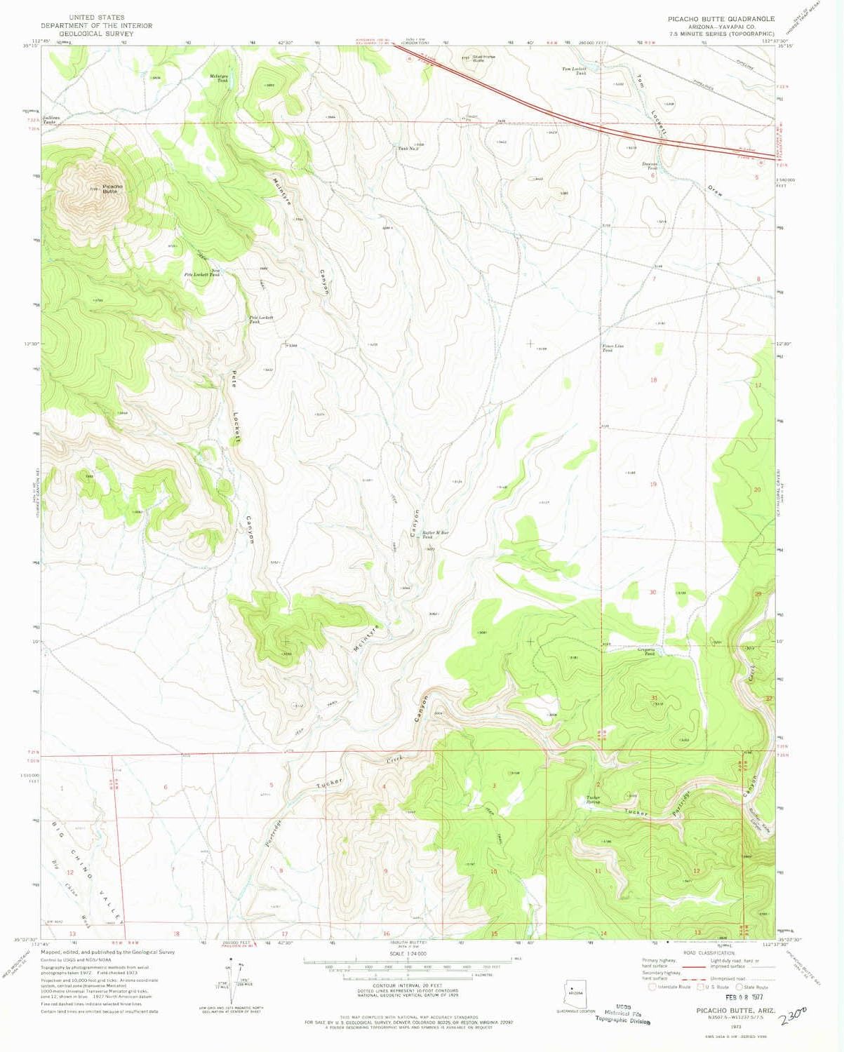 Amazon.com : YellowMaps Picacho Butte AZ topo map, 1:24000 Scale, 7.5 X ...