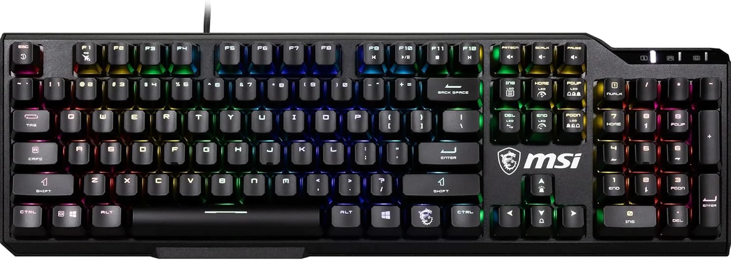 MSI Vigor GK41 Mechanical Gaming Keyboard - Kailh Red Switches (Linear ...