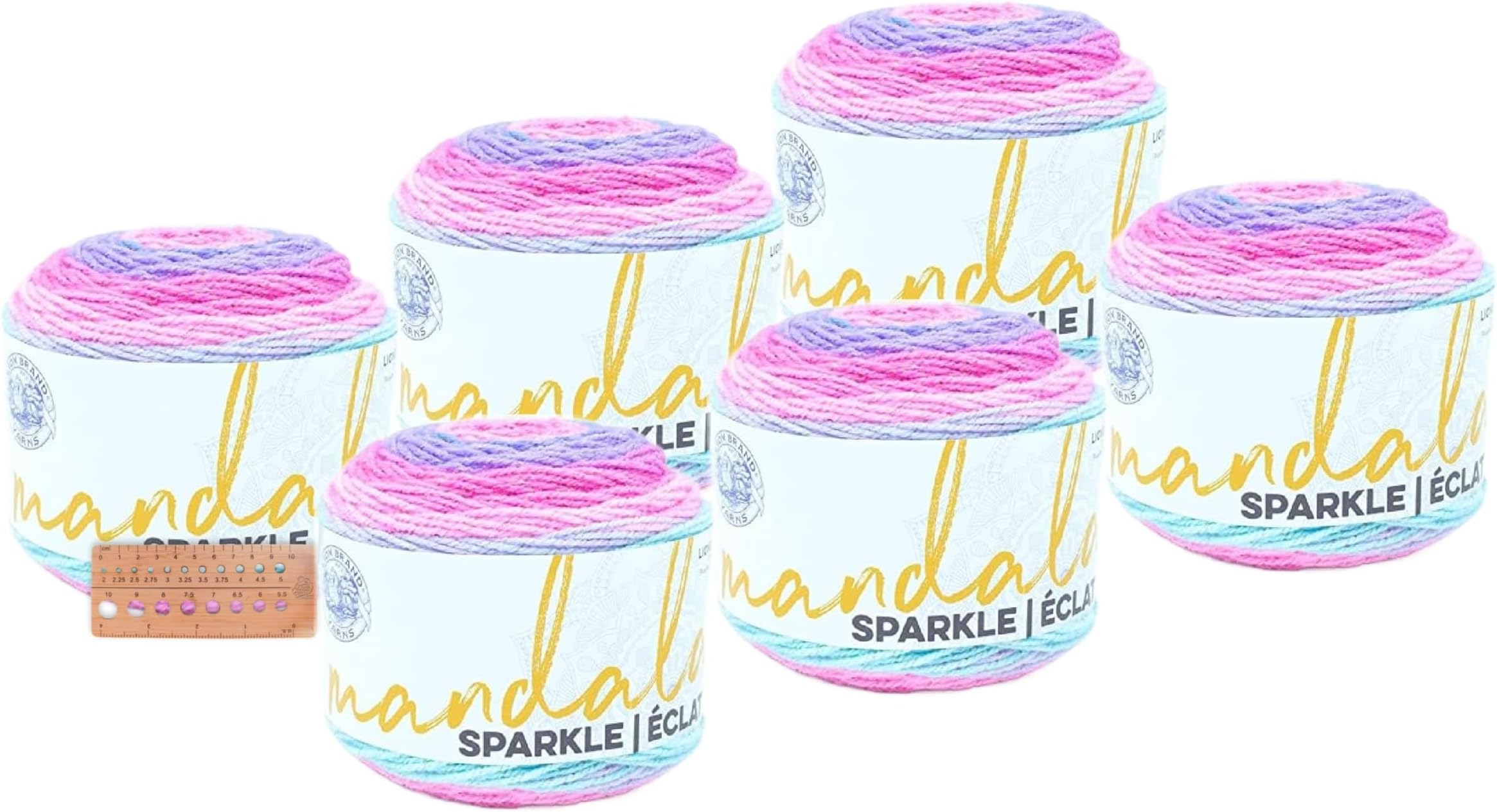 Amazon.com: Lion Brand Yarn Mandala Sparkle Yarn, 1 Pack, Aries