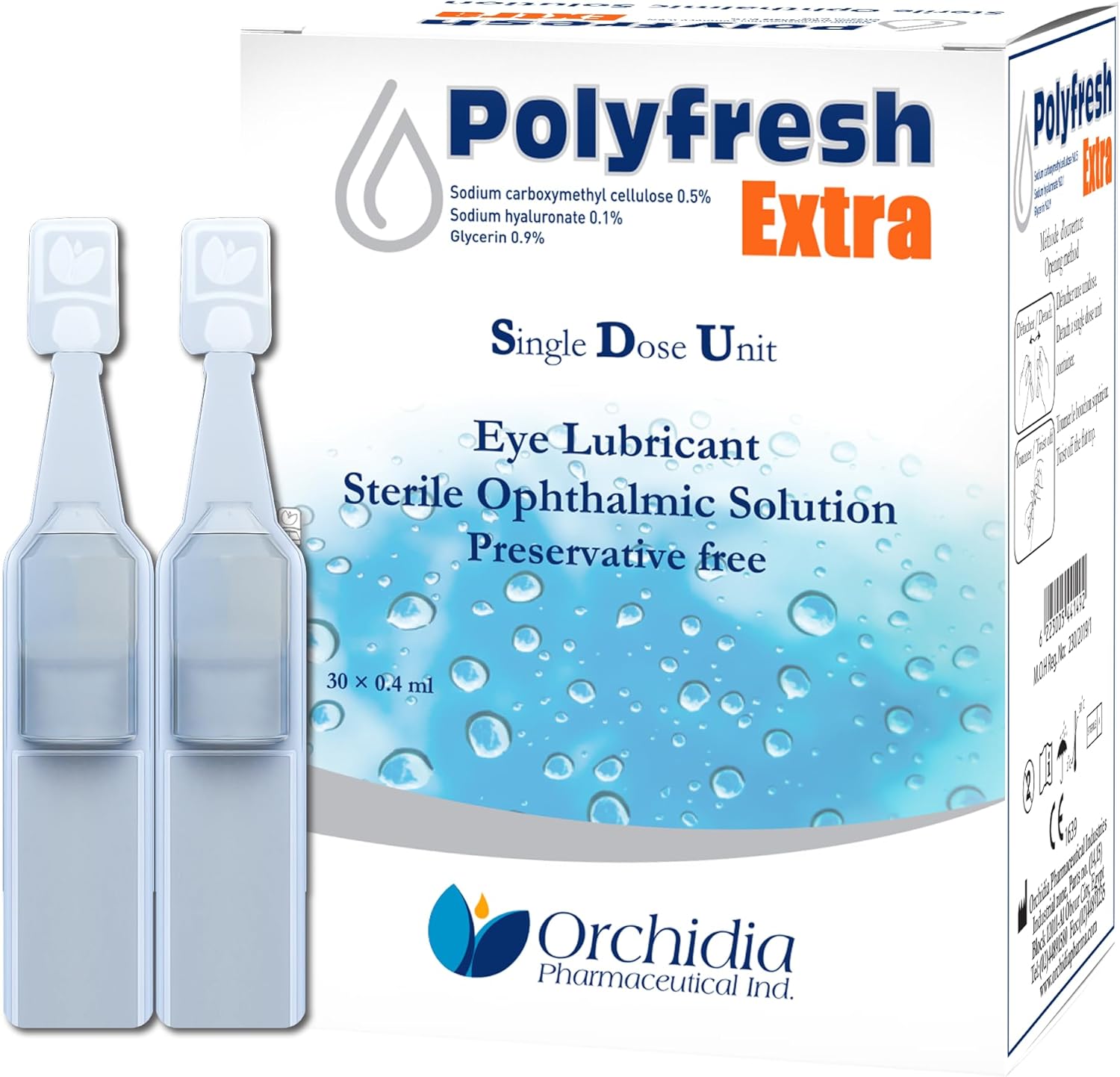 Orchidia Polyfresh Extra SDU Eye Drops, 0.5% Sodium Carboxymethyl ...