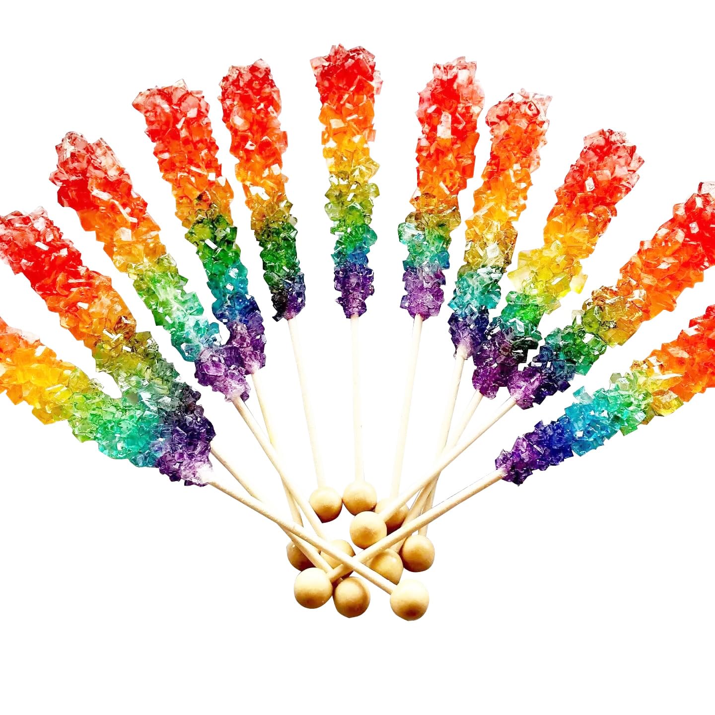 Amazon.com : Rainbow Rock Candy - Colorful Rock Candy Sticks ...