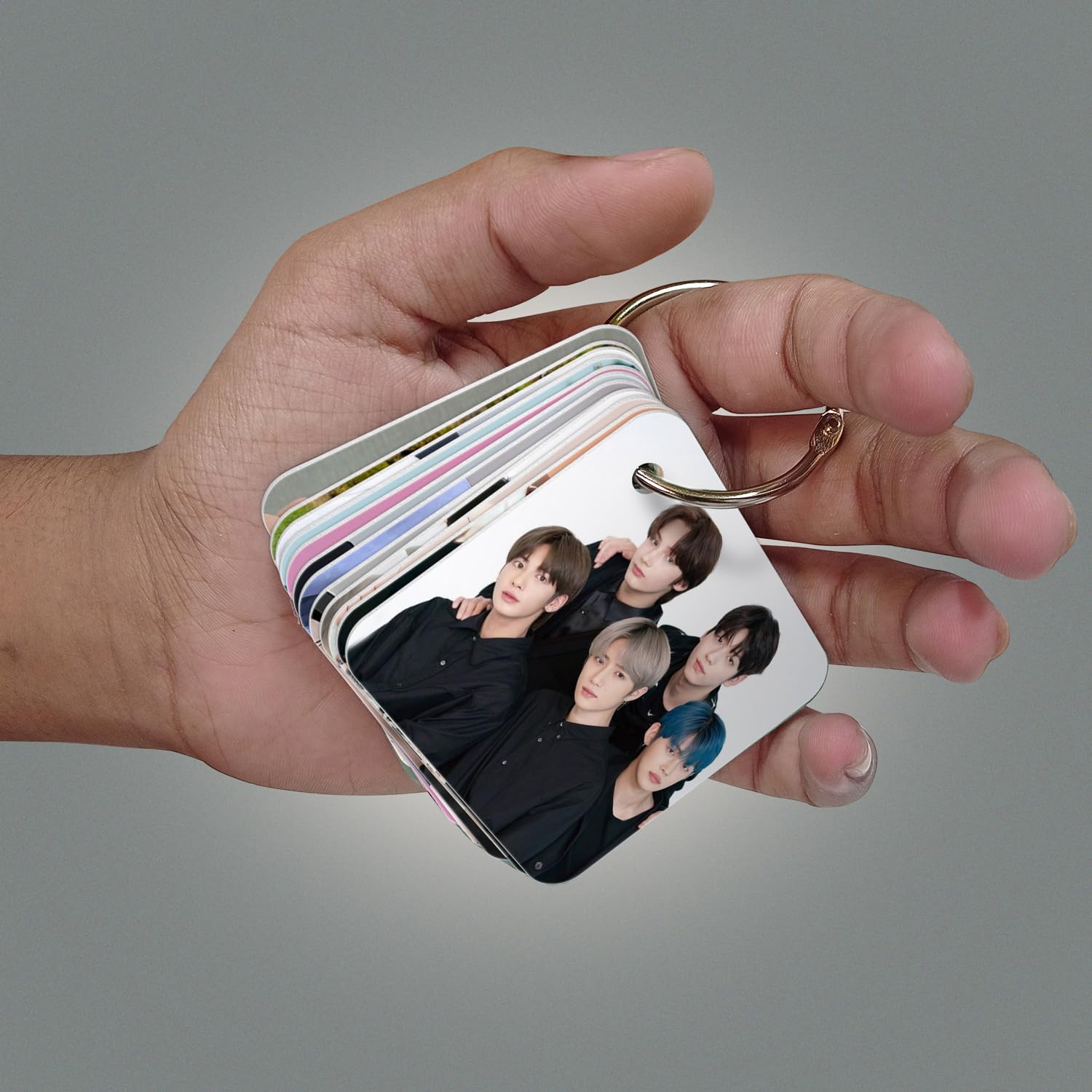 TXT Flash 1mm Thick Cards with Snap Key Ring (Set of 12 Cards 24 Photos ...