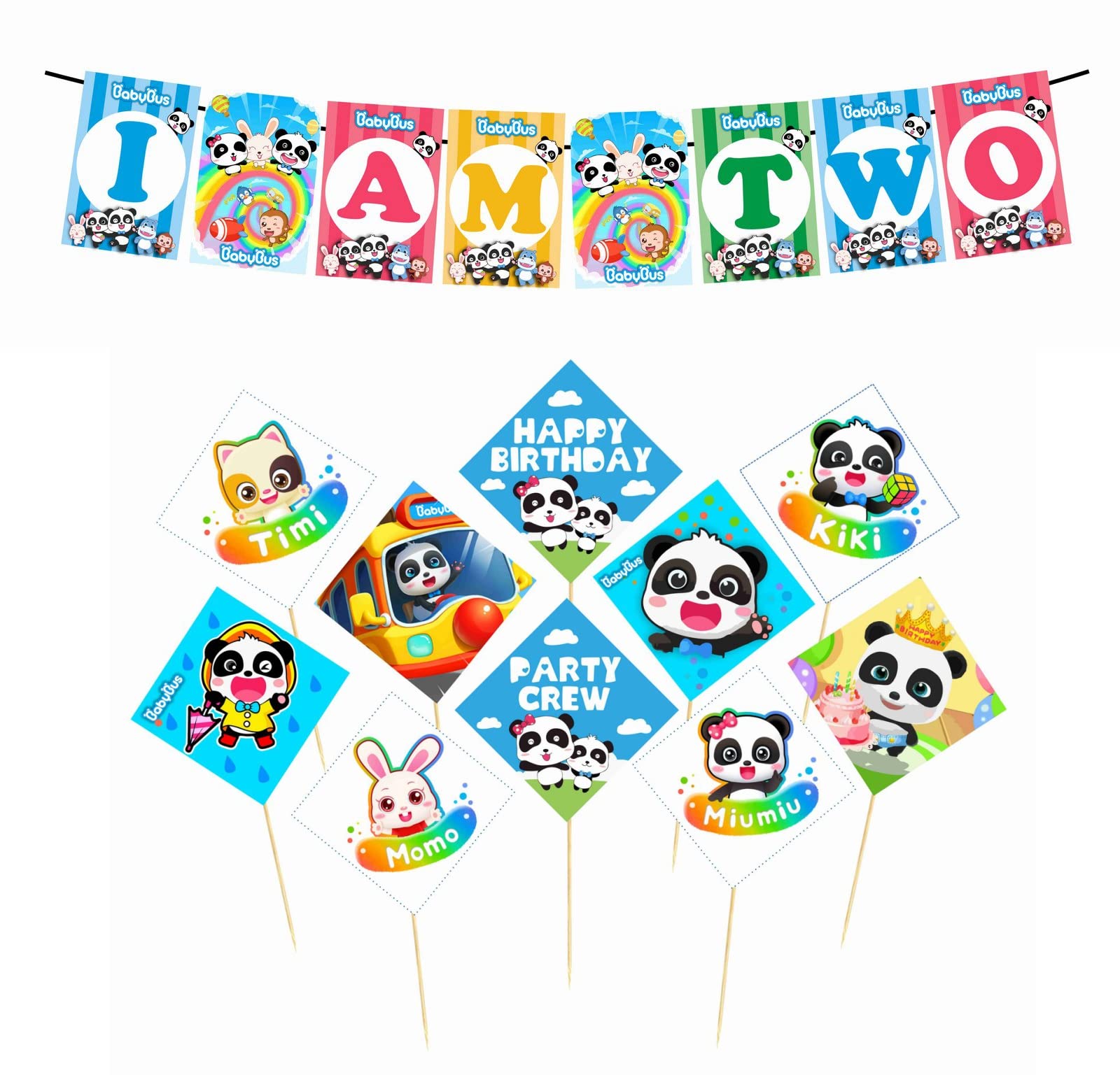 Partyzon Baby Bus Theme Props Banner Swirls For Babybus Theme ...