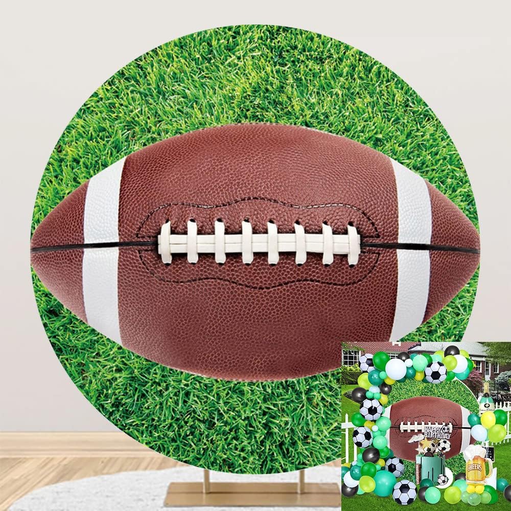 Amazon.com : OERJU American Football Round Backdrop Cover Football ...