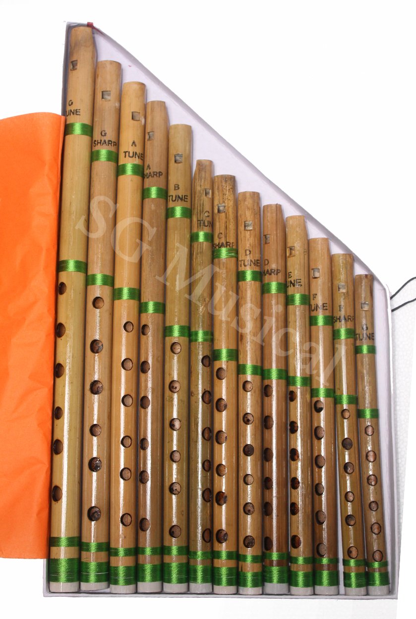 SG Musical - 13 Pc Straight Bansuri Set,Bamboo Indian Bansuri/Flutes in ...