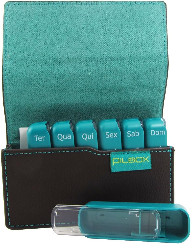 Amazon.com: Pilbox Mini Tablet Dispenser 7 Mini Modules + Pouch ...
