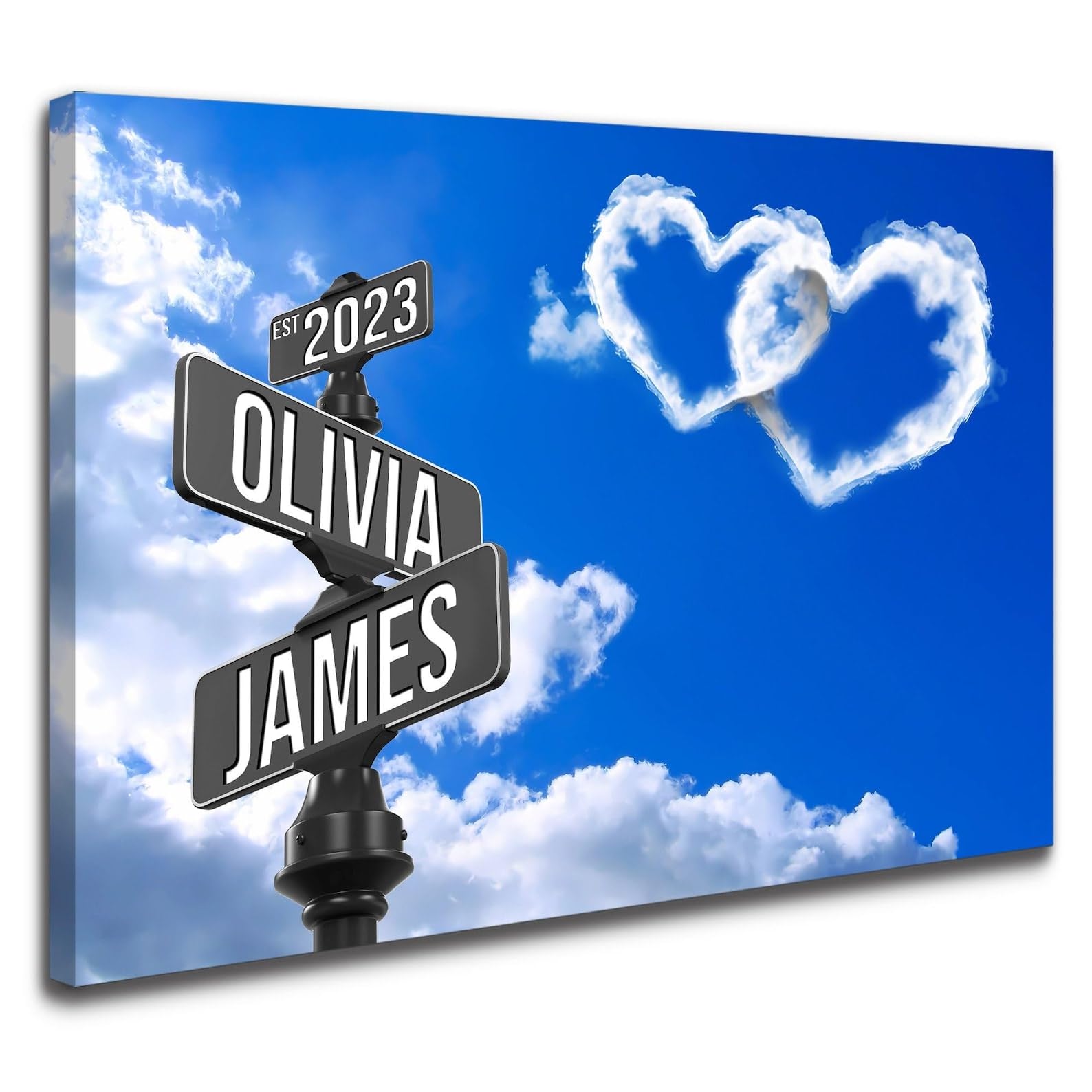 Amazon.com: Personalized Canvas Vintage Street Sign For Couples ...