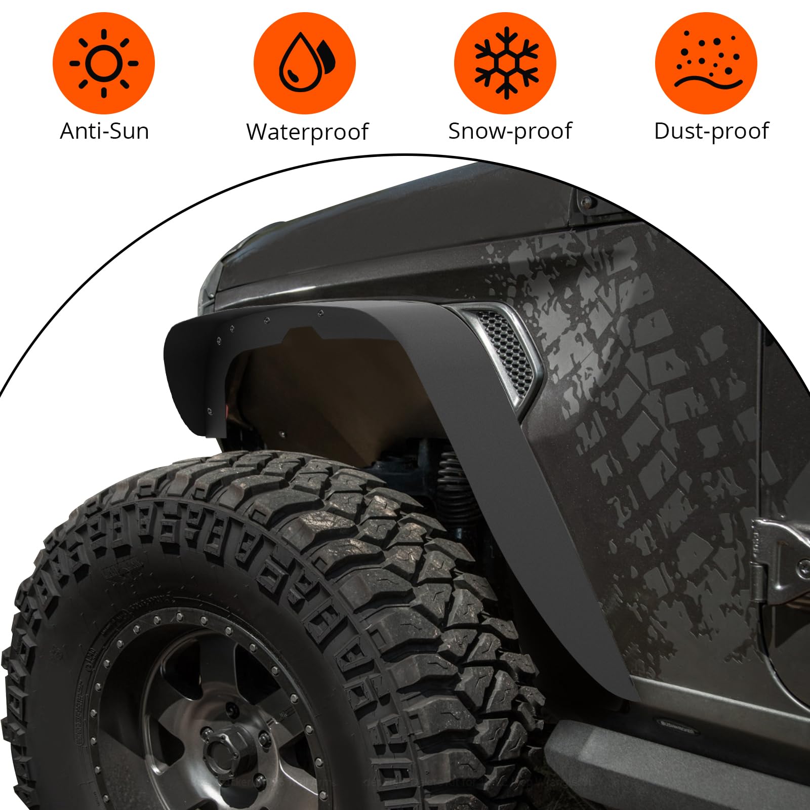 Snapklik.com : Off-Road Fender Flares Kit Compatible