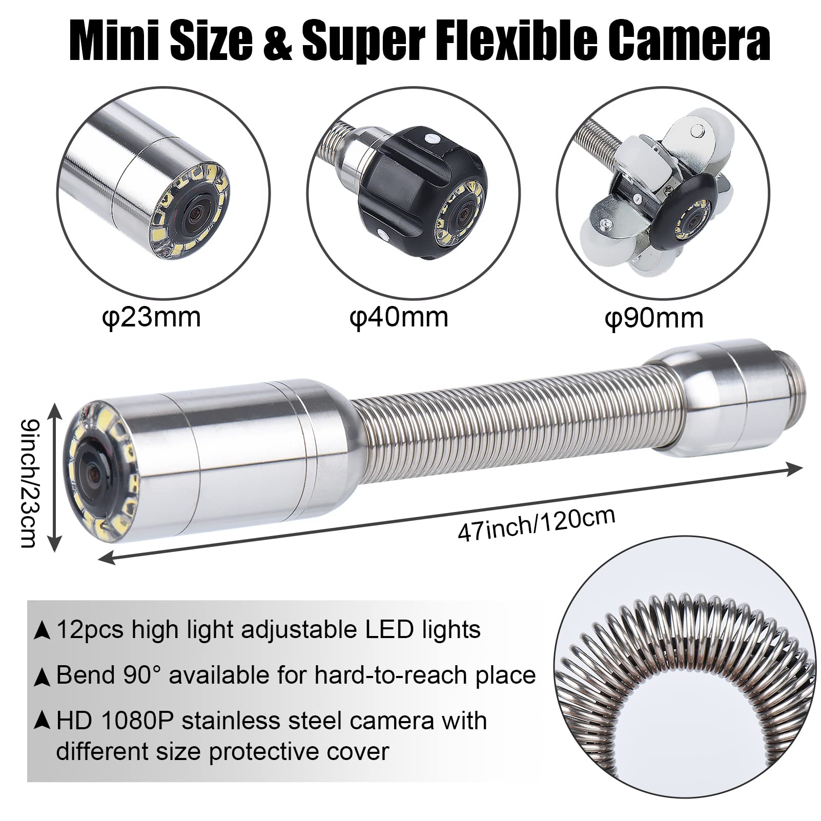 Snapklik.com : Sewer Inspection Camera 30M/100FT Plumbing Drain Camera ...