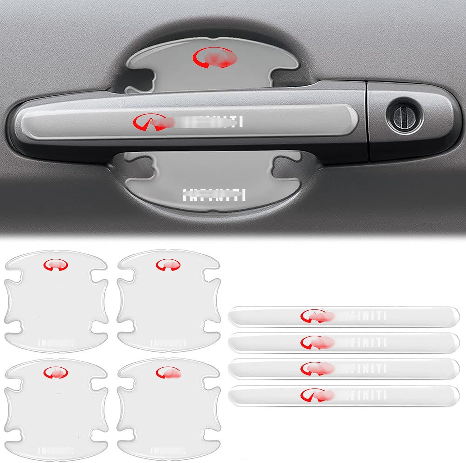 8Pcs Upgrade Transparent Car Door Handle Scratches Protective, Car Door ...